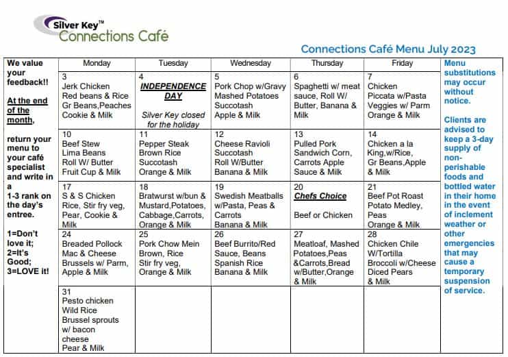 Connections Café - Silver Key Senior Services